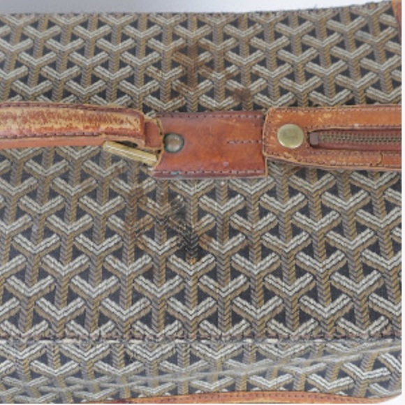 Goyard | Bags | Vintage Authentic Goyard Woven Fiber Logo Suitcase ...